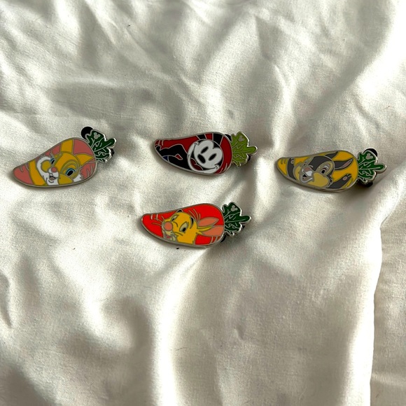 Accessories | Disney Trading Pins Hong Kong Disneyland Hidden Mickey Set Of 4 Carrots | Poshmark